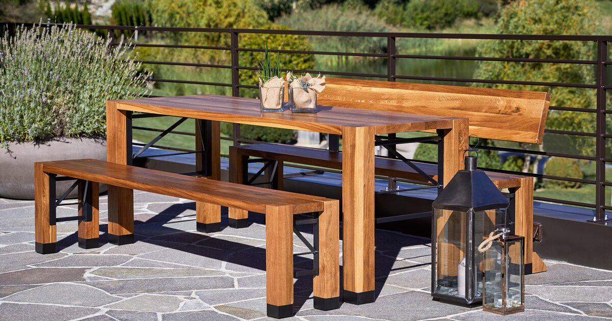 Beer Garden Set in Solid Wood - Timeless Elegance