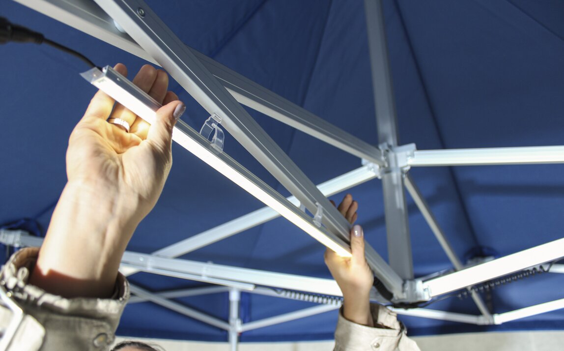 Canopy Tent Lighting: Dimmable and LED | Mastertent®